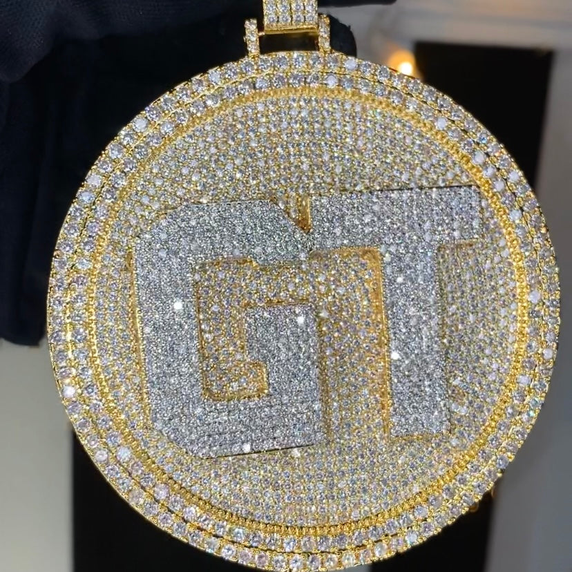 Custom Iced Out Initial Medallion Pendant – The Jugg Shop | Designer ...